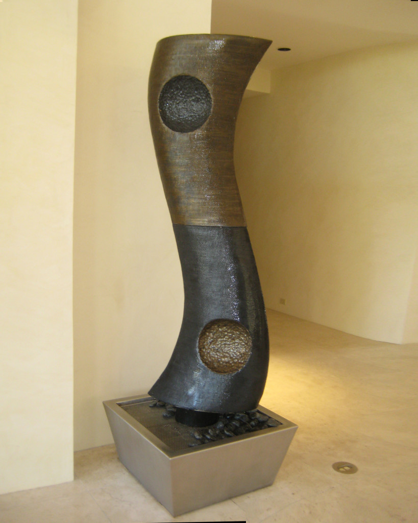 FLOWING WAVE Indoor Water Fountain - Black/Bronze - 8' DamienJonesArt ...